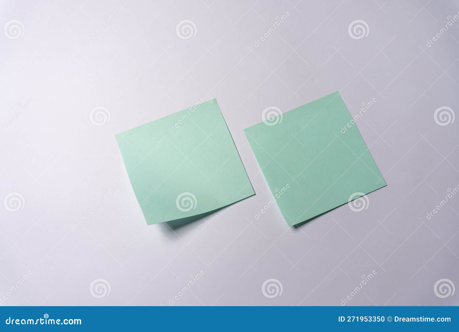 Two Blank Green Sticky Notes Stock Photo - Image of postit, custom ...