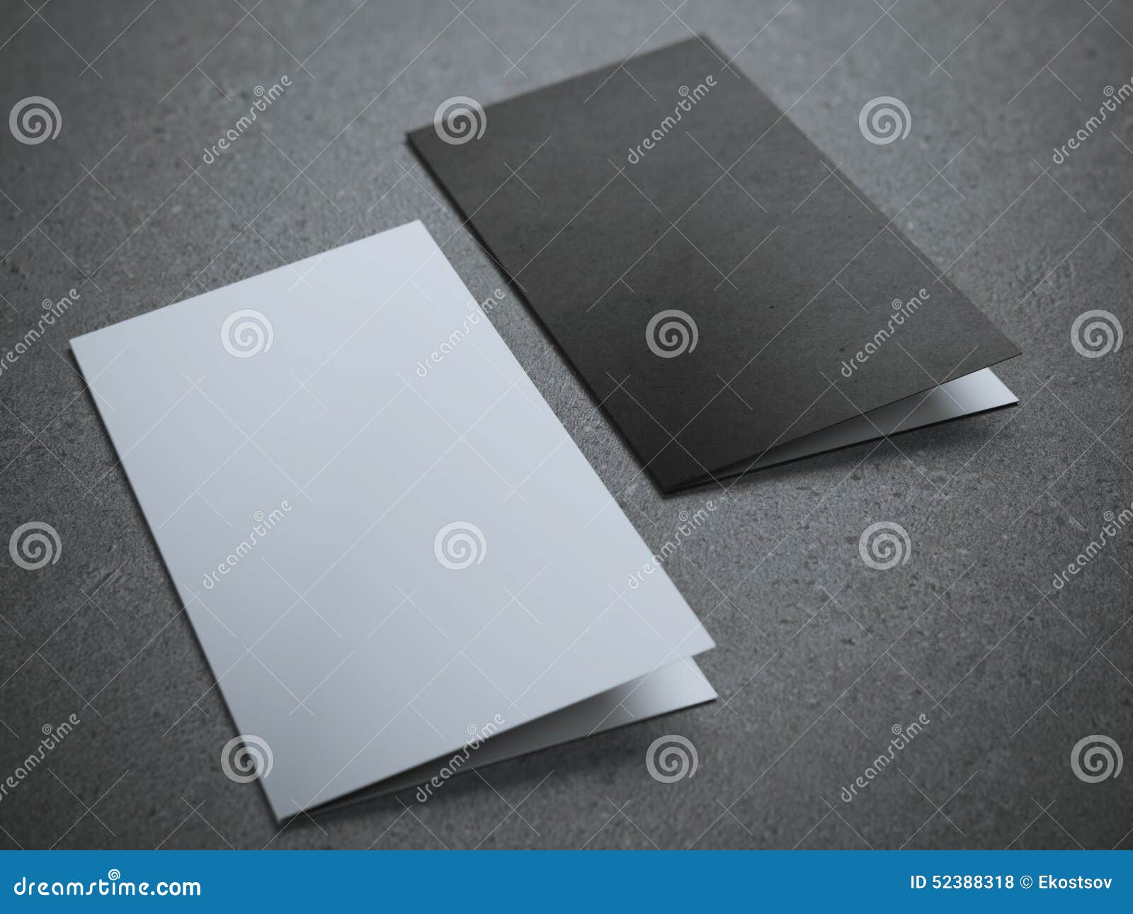 A4 Half-fold Brochure Blank White Template For Mock Up And Presentation ...