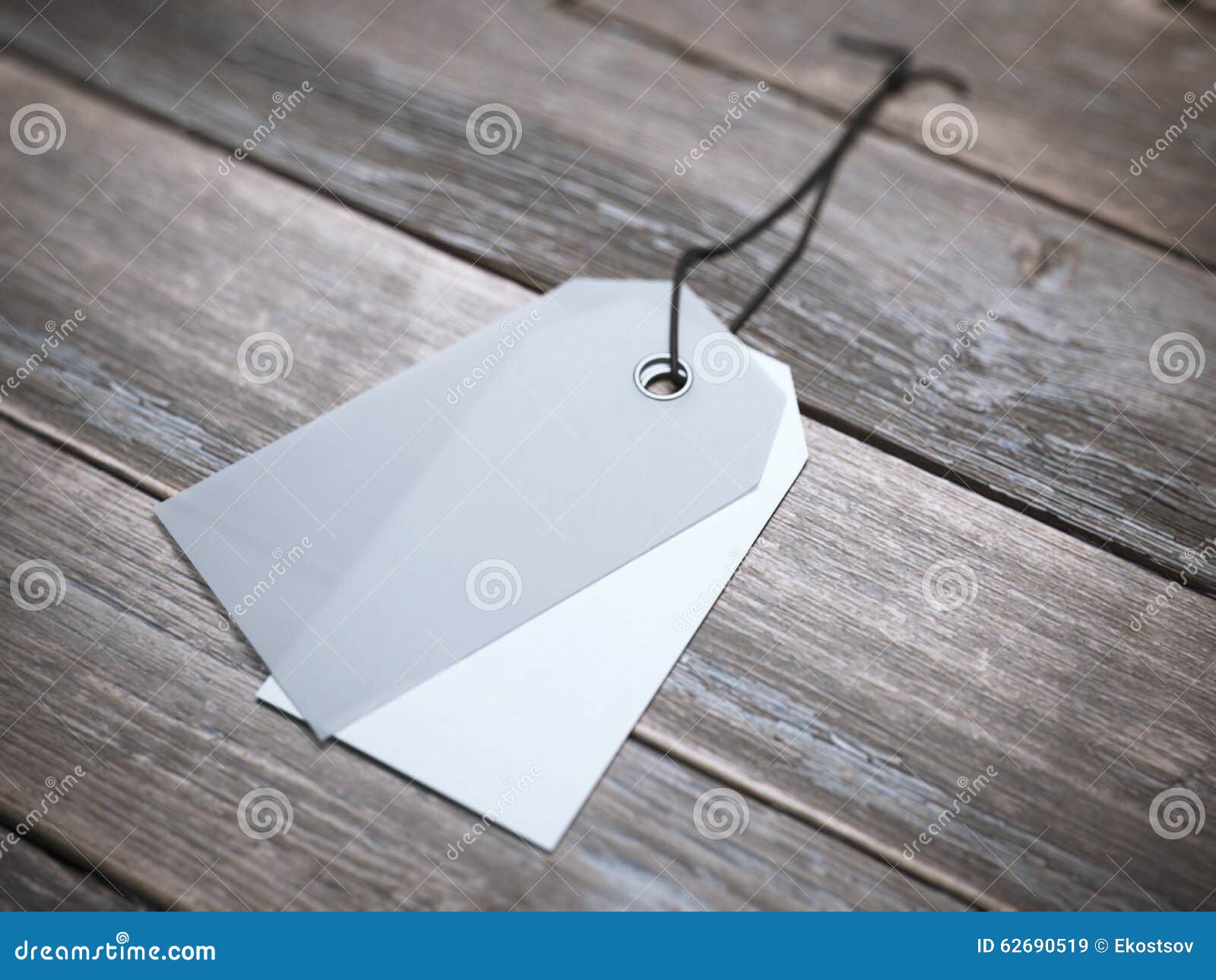 Two Blank Labels with String on the Floor. Stock Image - Image of macro ...