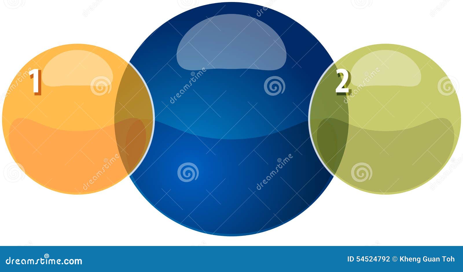 Two Blank Overlapping Relationship Business Diagram Illustration Stock ...