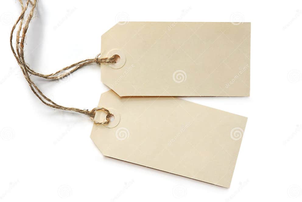 Two Blank Tags stock image. Image of pair, gift, packaging - 3233455