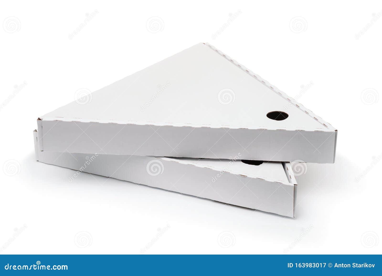 Two Triangle Packaging Pizza Boxes Stock Image - Image of food, element ...
