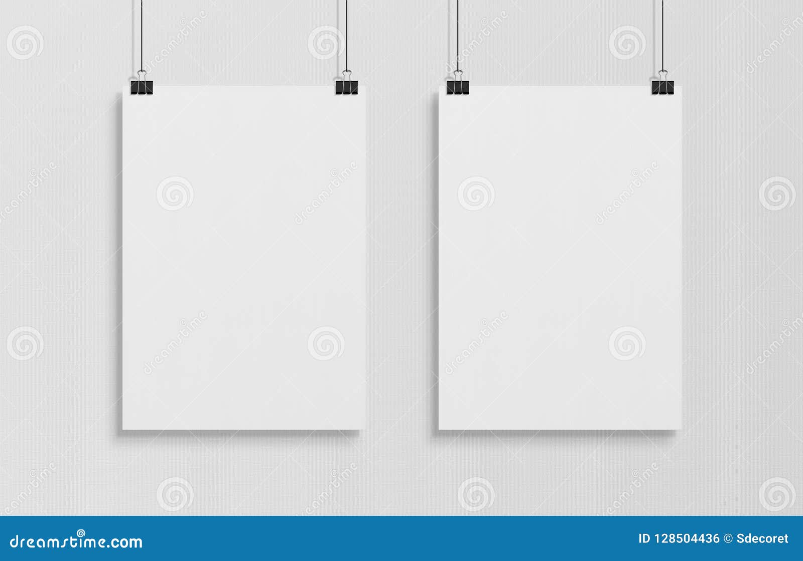 Blank Hanging Photo Frames Or Poster Templates With Drop Shadows On ...