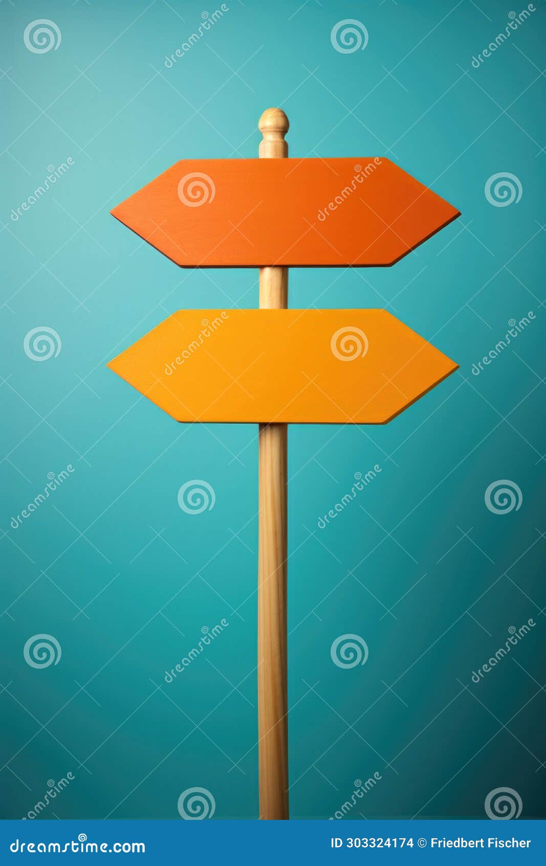Two Blank Wooden Signs Pointing in Different Directions Stock Photo ...