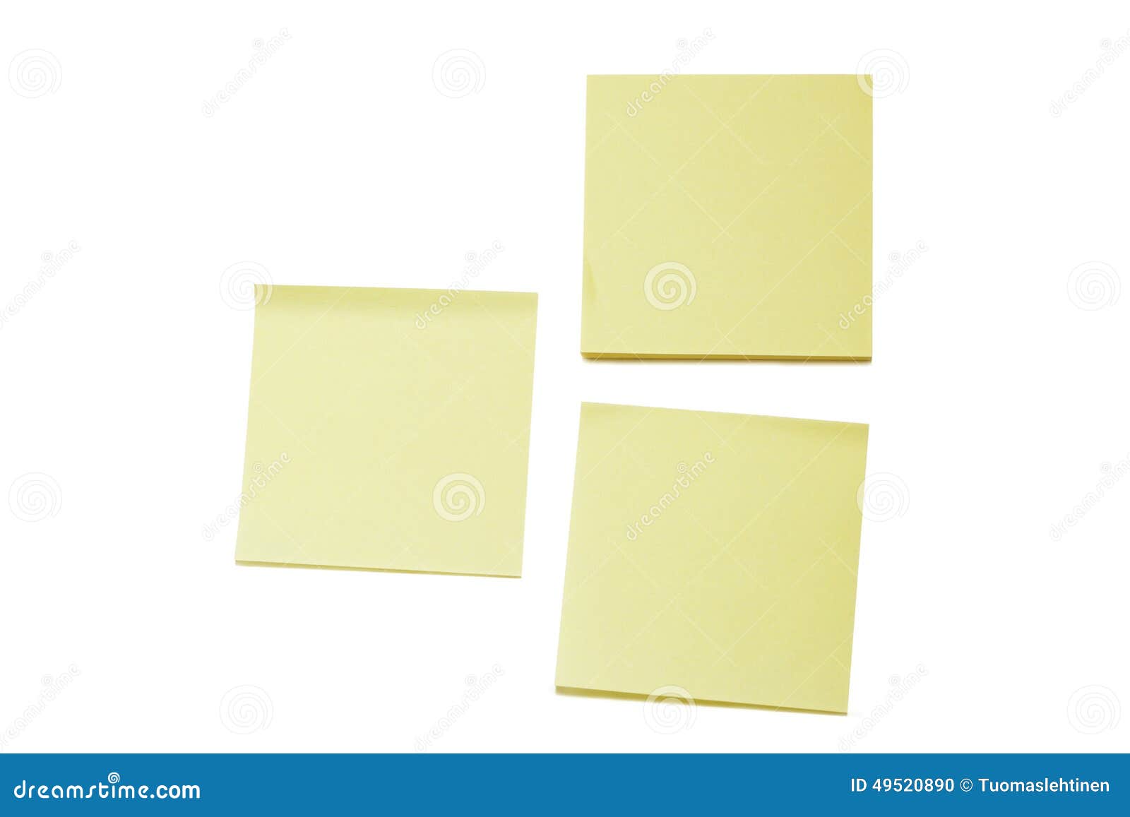 Two Blank Yellow Post-it Notes and a Stack Stock Photo - Image of copy ...