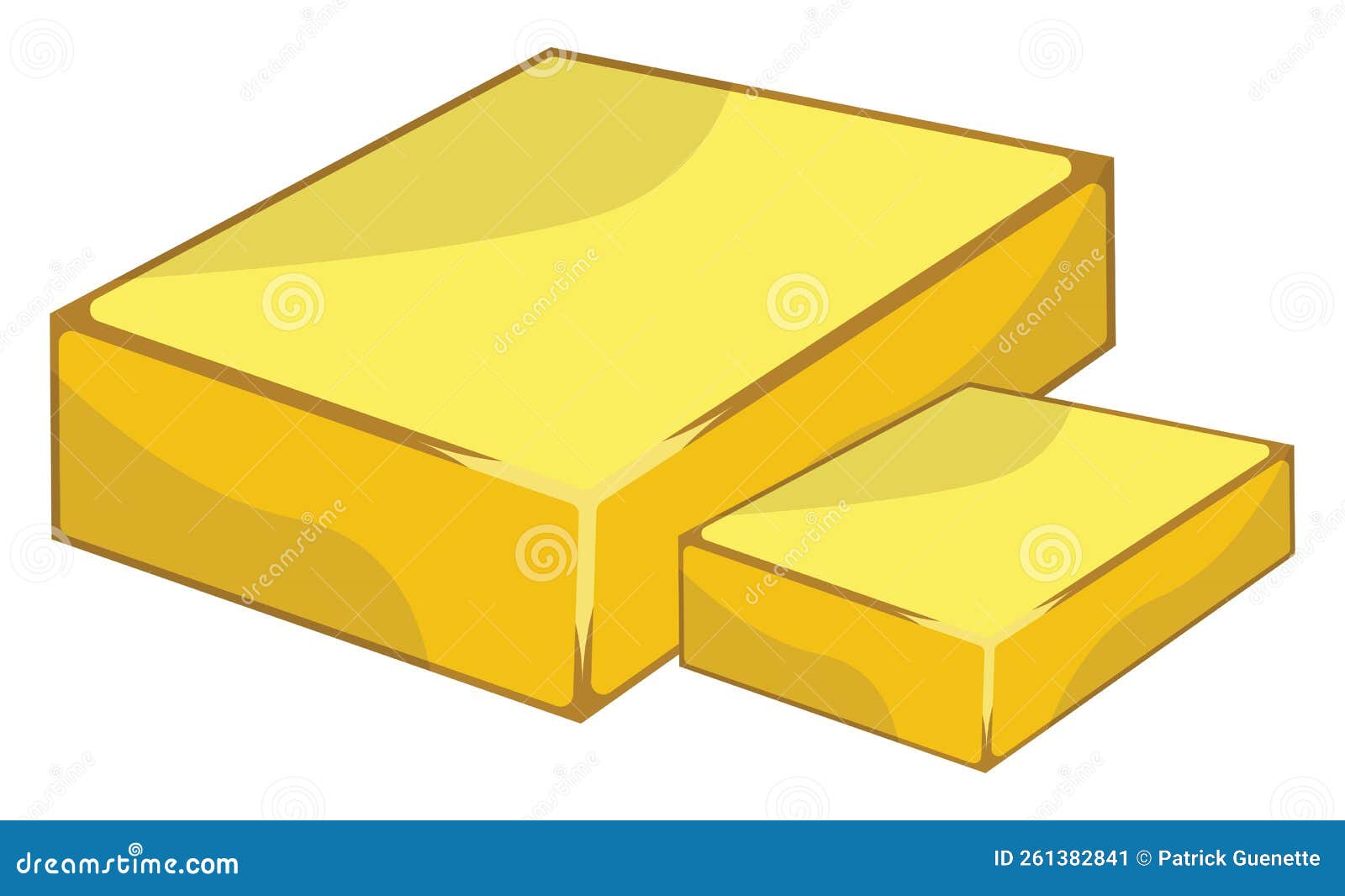 Two blocks of butter, icon stock vector. Illustration of milk - 261382841