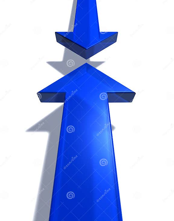 Two blue arrows stock illustration. Illustration of direction - 9600009