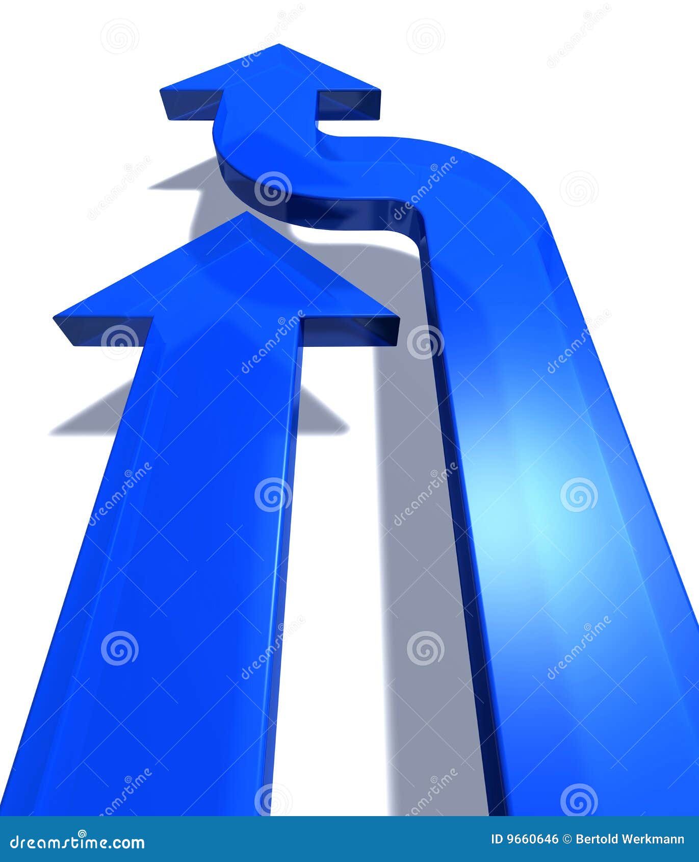 Two blue arrows stock illustration. Illustration of business - 9660646