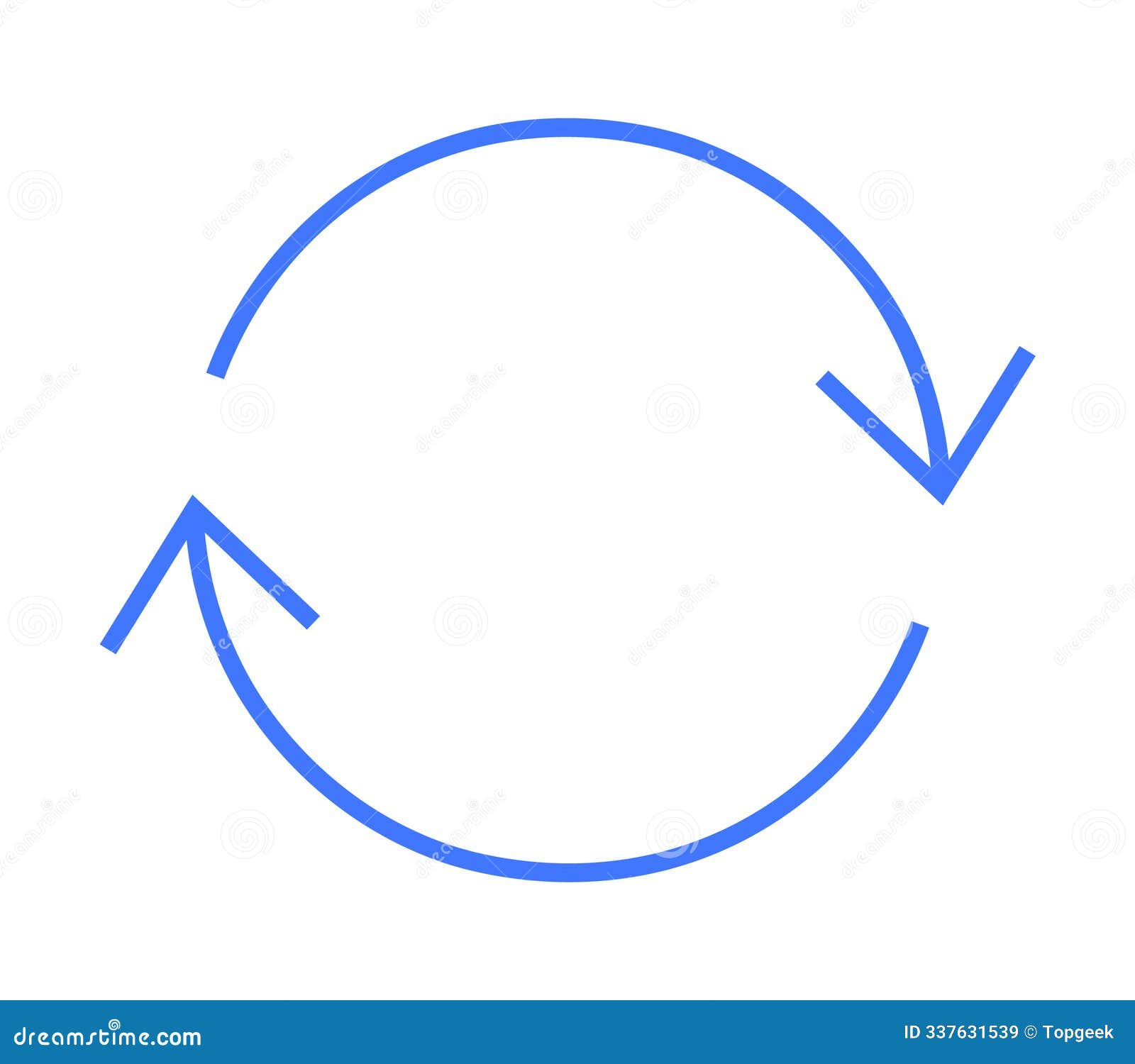 Blue Circular Arrows Indicating Continuous Refresh or Repeat Process in ...