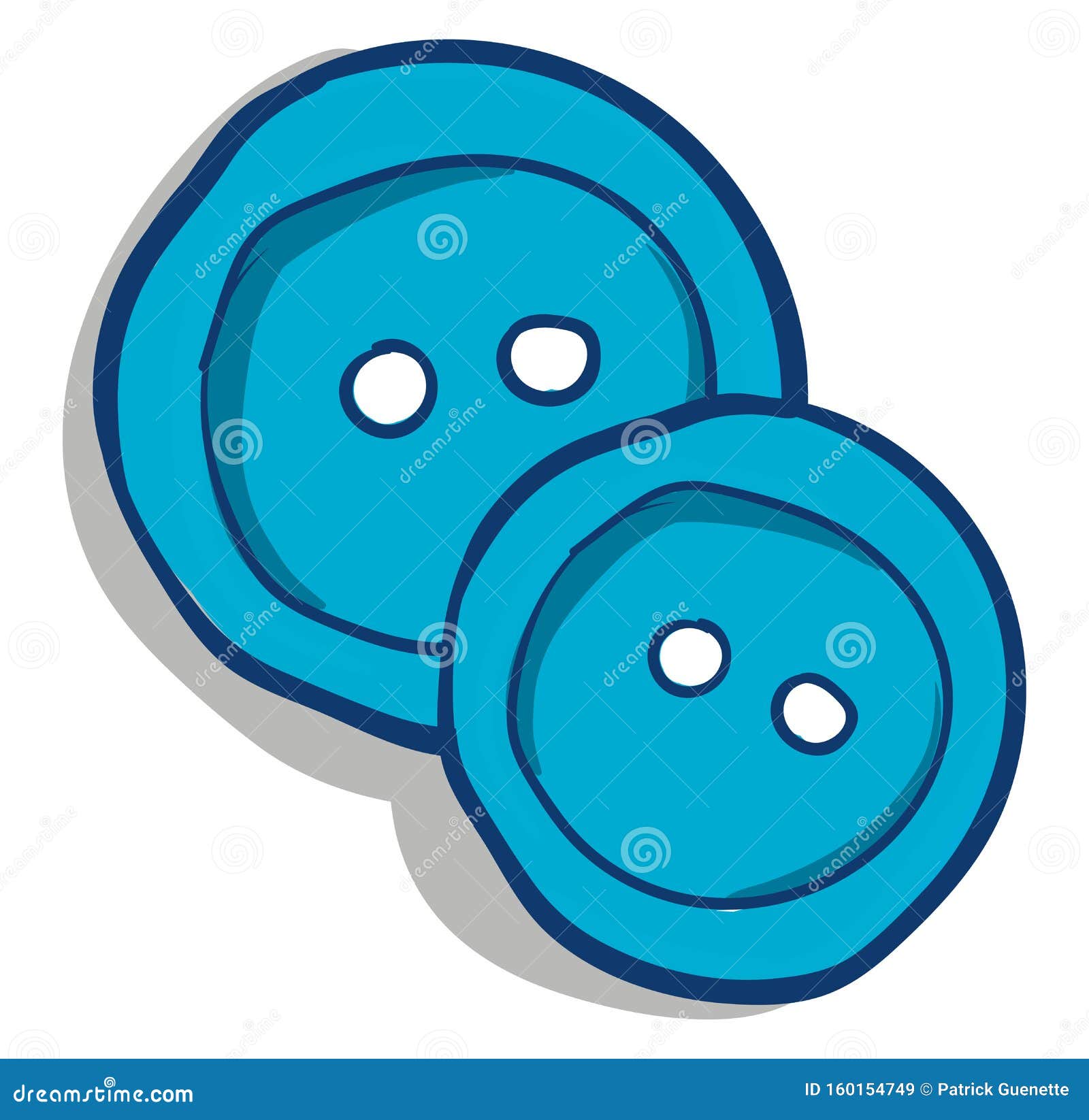 Two Blue Buttons Vector Illustration Stock Vector - Illustration of ...