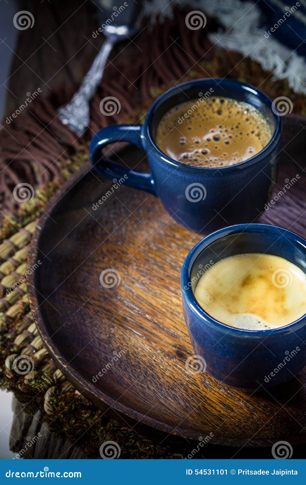 Two blue cups of espresso stock image. Image of espresso - 54531101