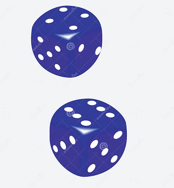 Two Blue dice stock vector. Illustration of passion, number - 3703190