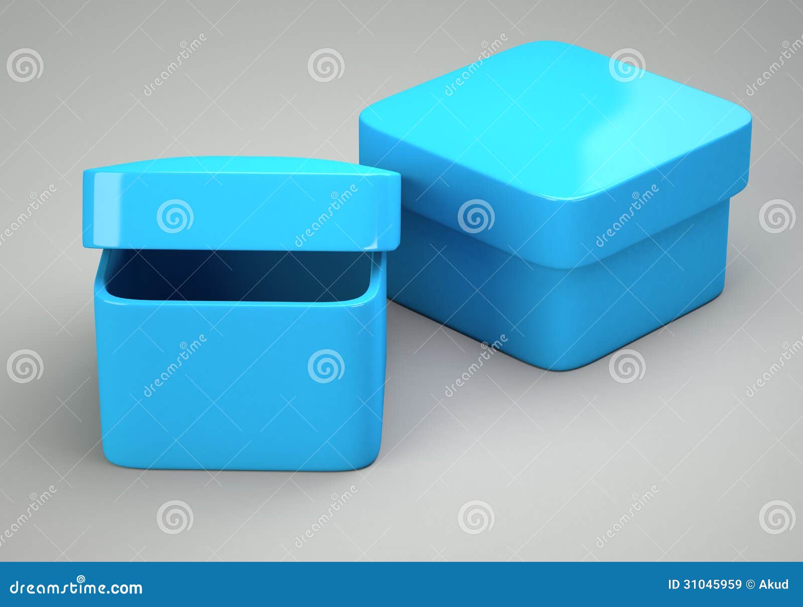 Two blue empty boxes stock illustration. Illustration of pack - 31045959