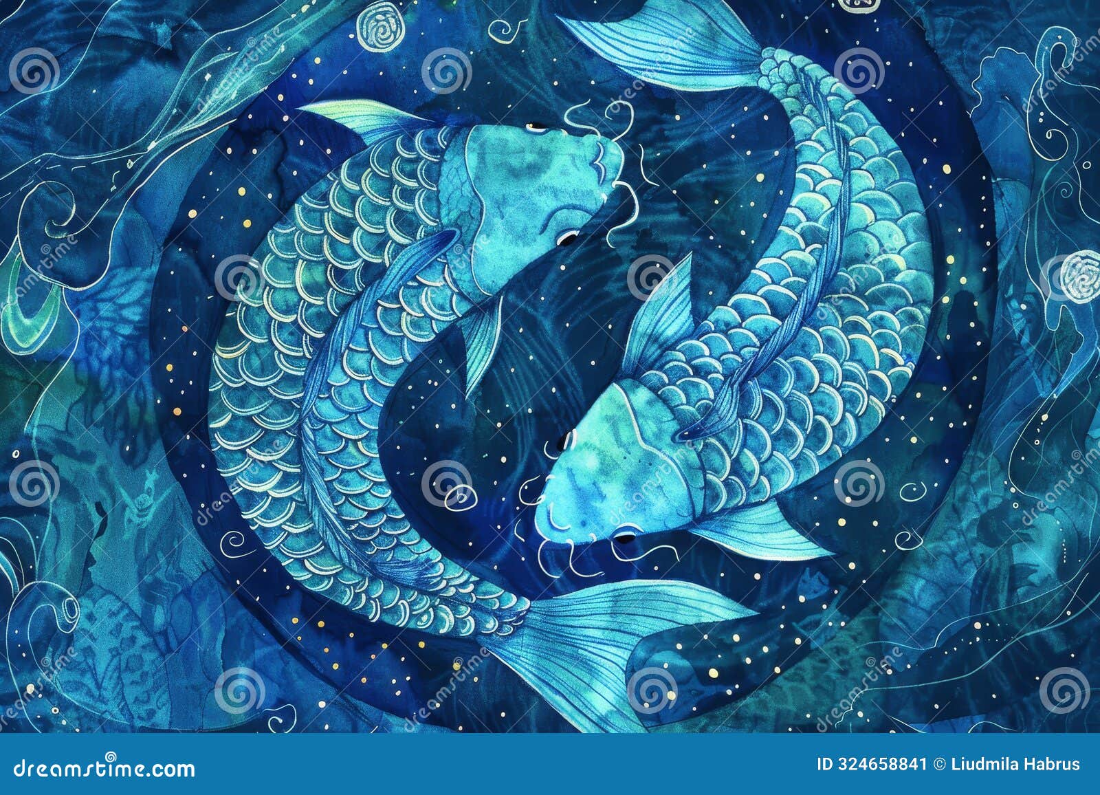 Two Blue Fish Swimming in a Blue Ocean Stock Image - Image of swim ...