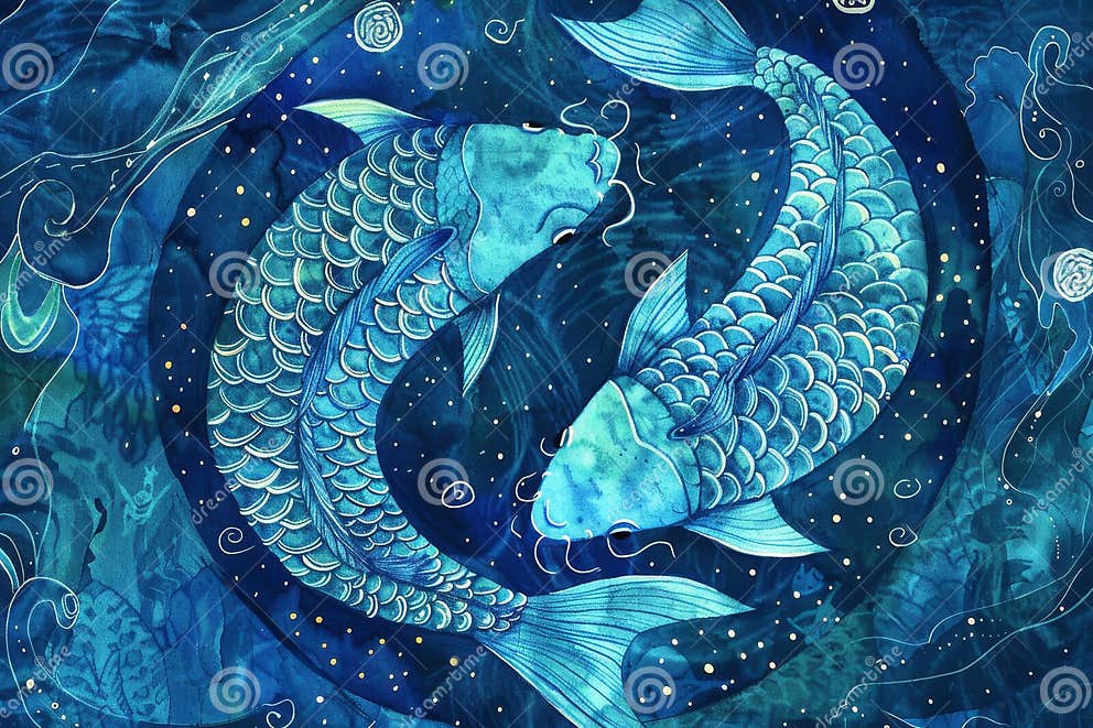 Two Blue Fish Swimming in a Blue Ocean Stock Image - Image of swim ...