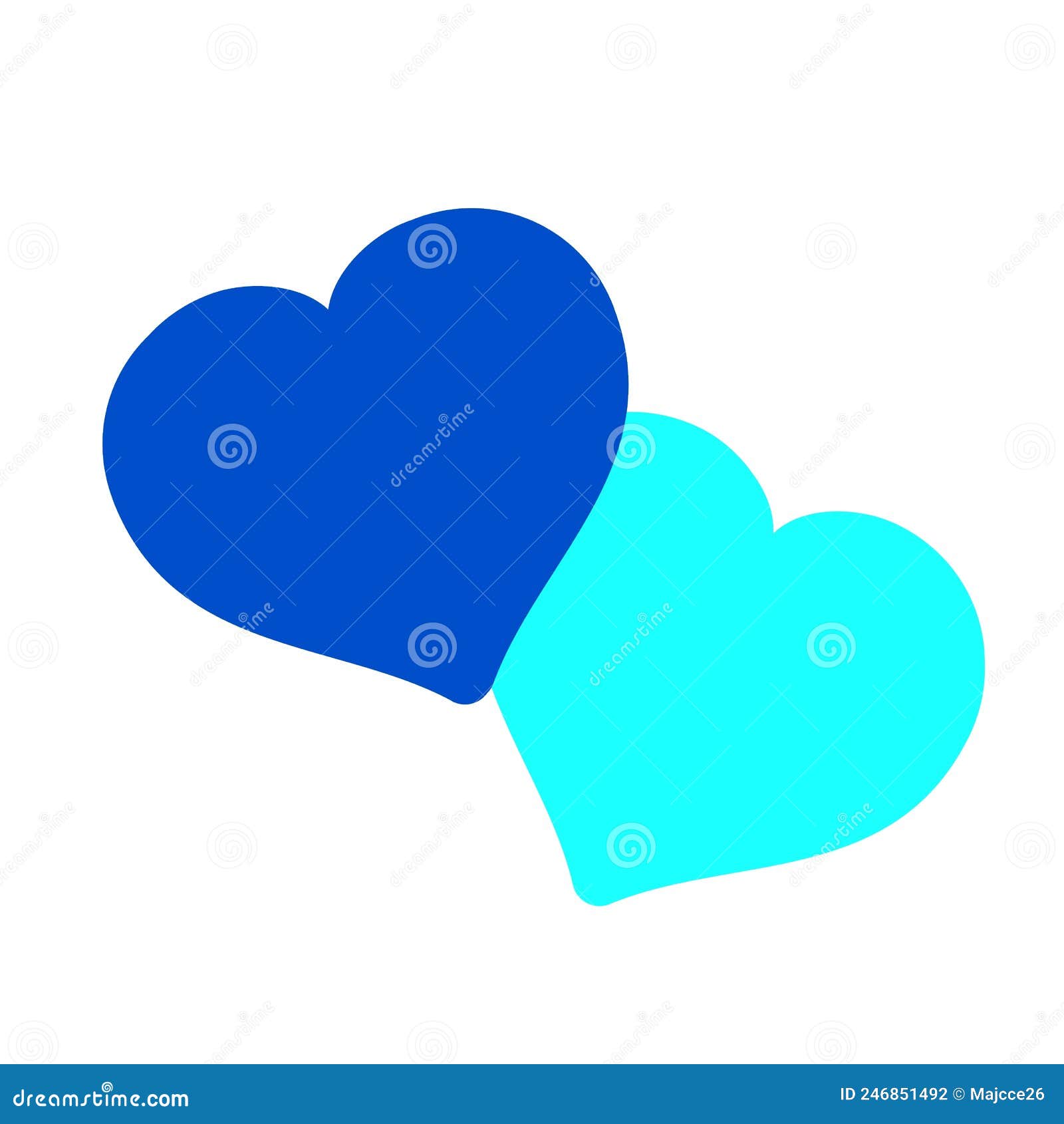 Two Blue Hearts Isolated on White Background Stock Illustration ...