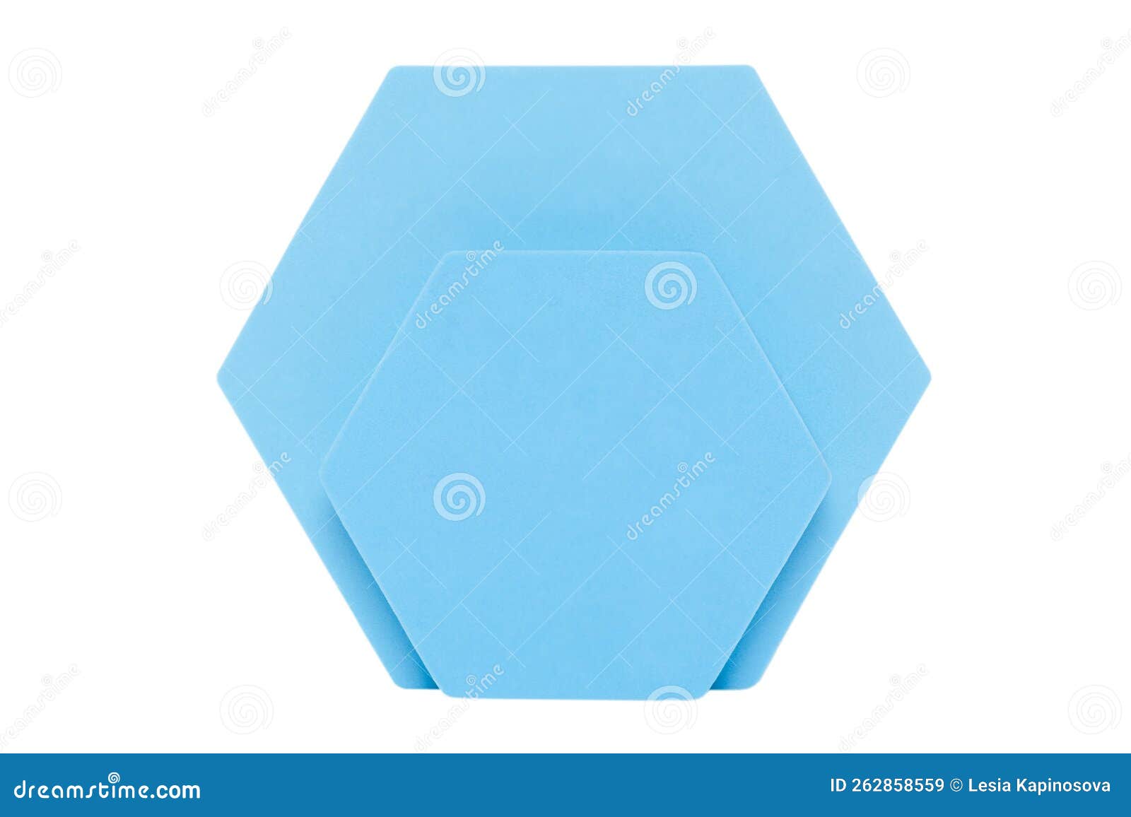 Two Blue Hexagons on a White Background. Two Blue Figures Isolate Stock ...
