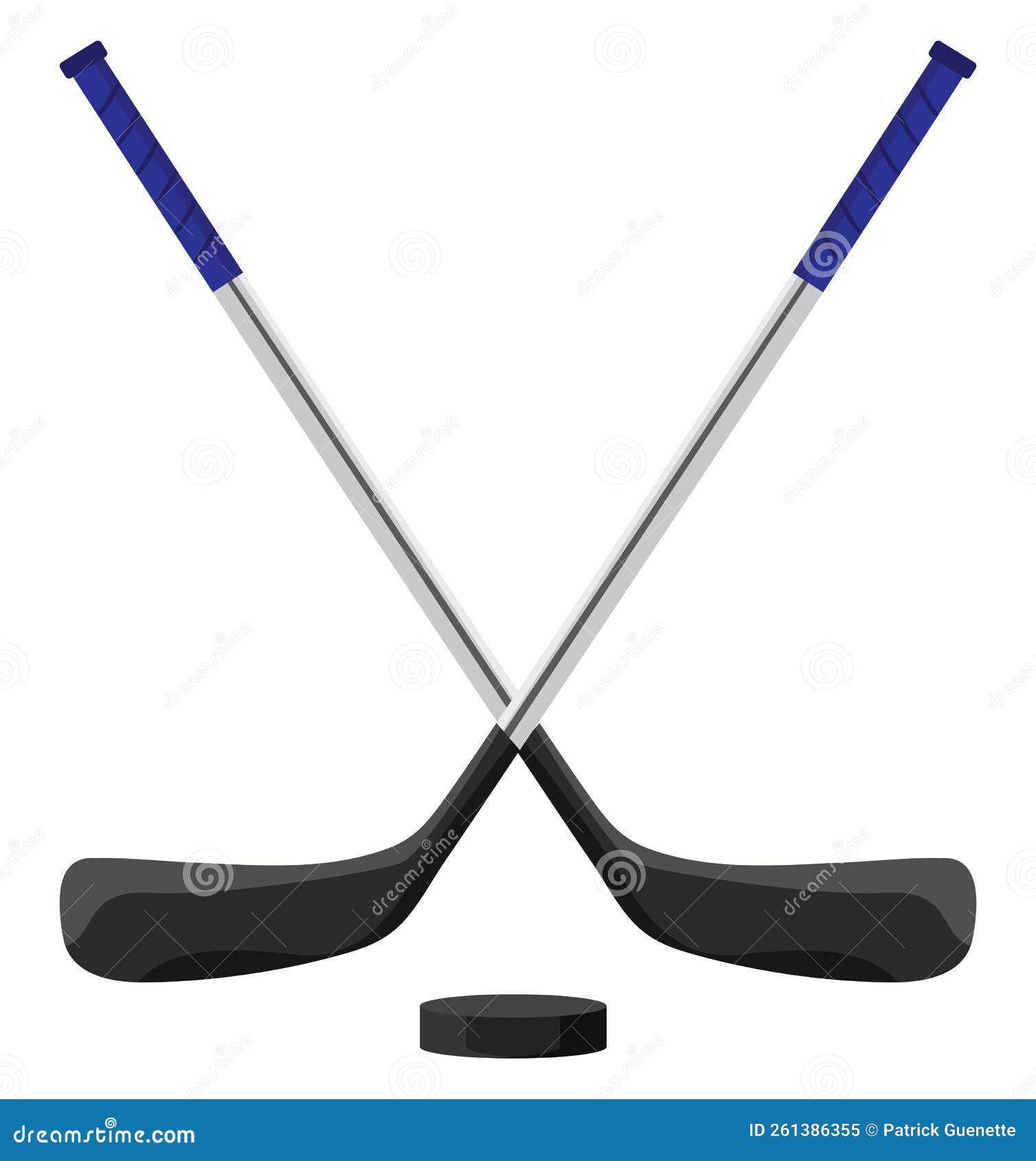 Two Blue Hockey Sticks, Icon Stock Vector - Illustration of competition ...