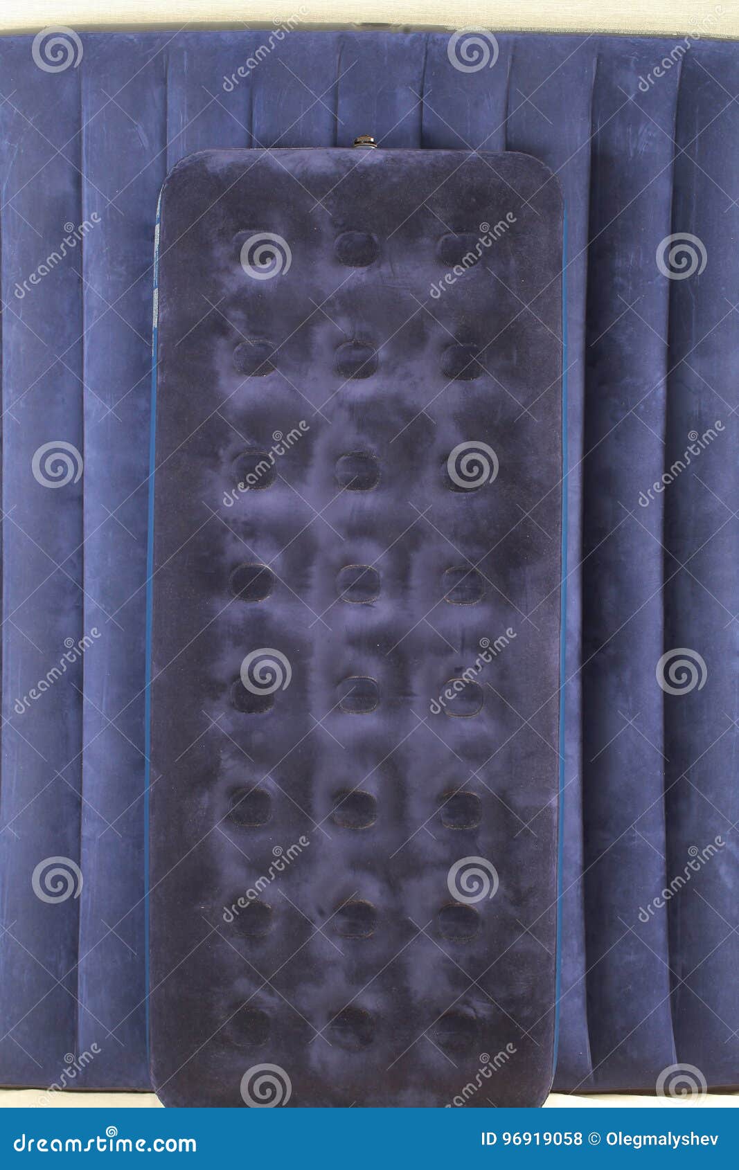 Two Blue Inflatable Mattress for Sleeping and Resting Stock Photo ...