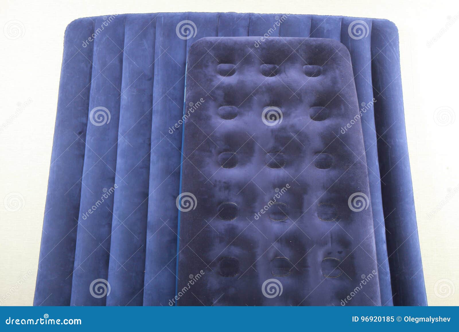 Two Blue Inflatable Mattress for Sleeping and Resting Stock Image ...