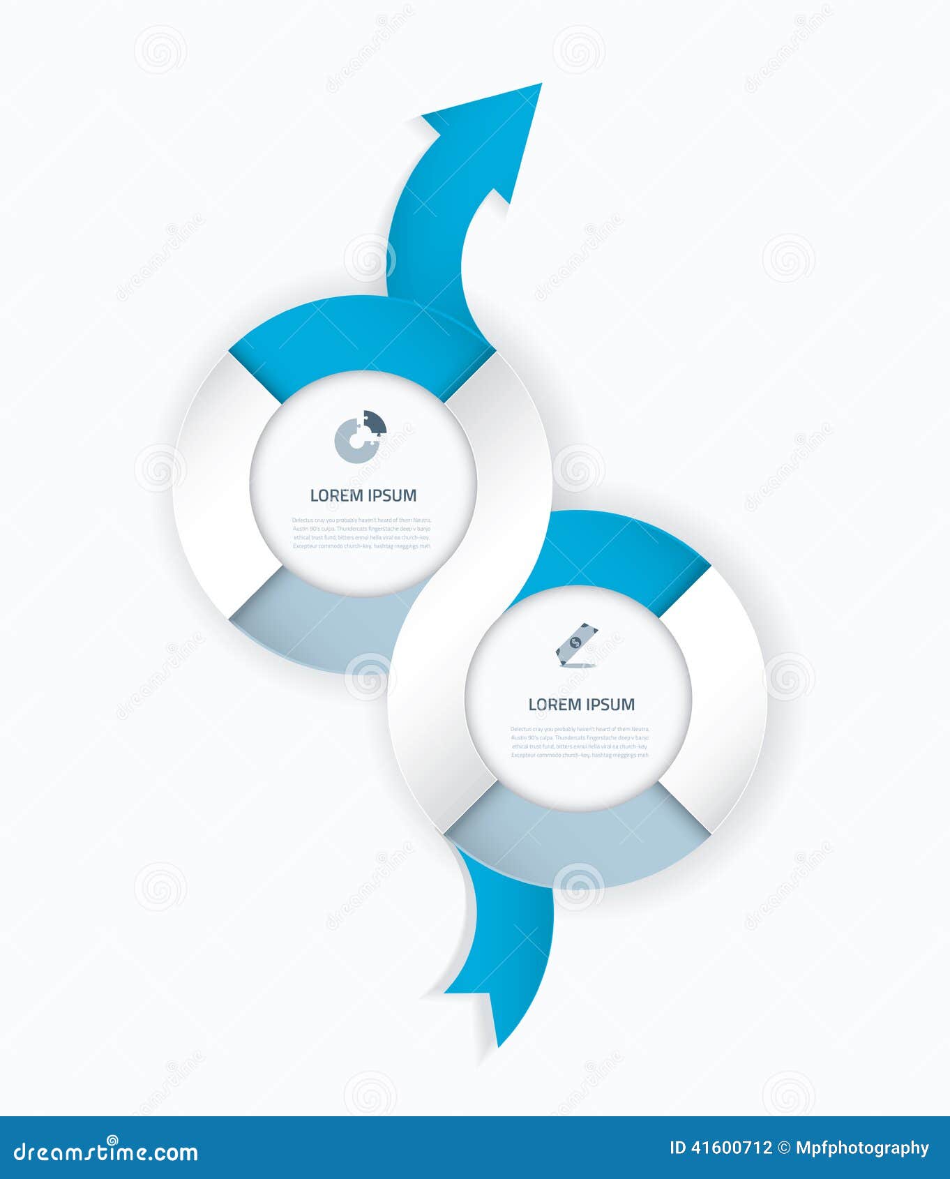 Two Blue Infographic Circle Vector Elements with G Stock Illustration ...
