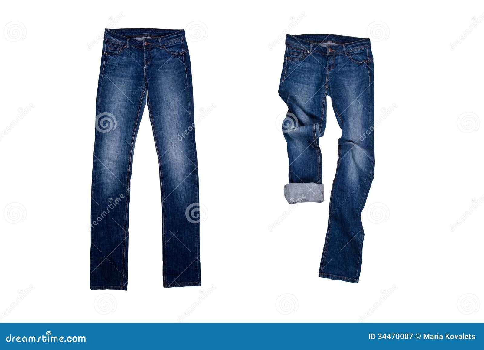 Two blue jeans stock image. Image of cloth, button, clothing - 34470007