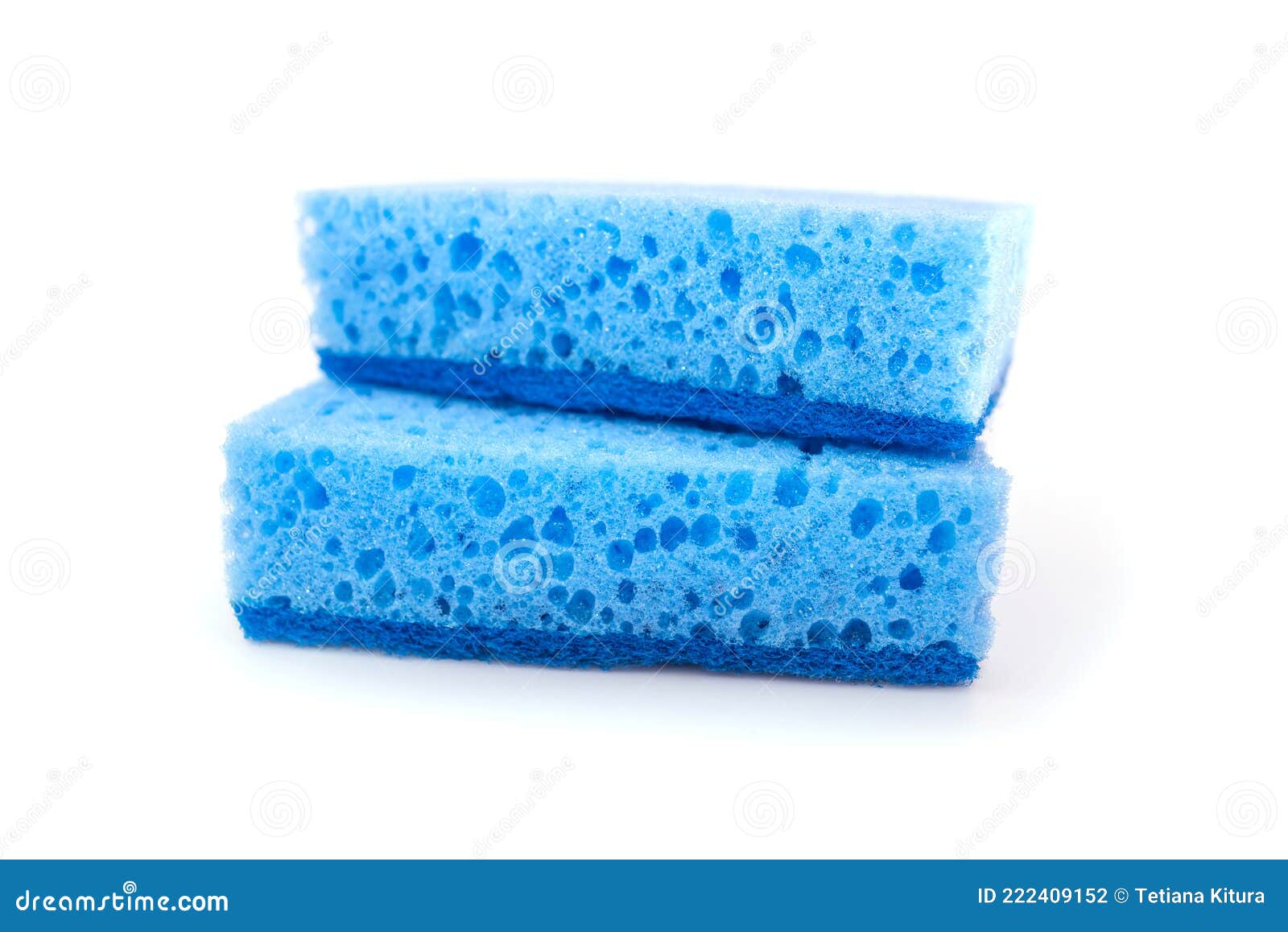 Two Blue Kitchen Sponges Isolated on White Stock Photo - Image of ...