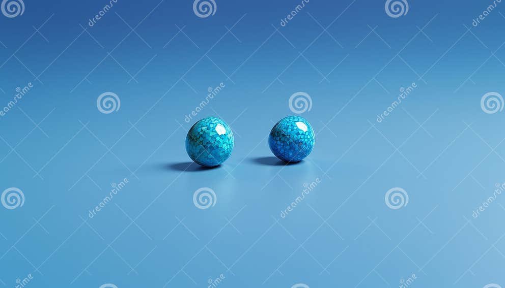 Two Blue Marbles on Gradient Blue Background Stock Image - Image of ...