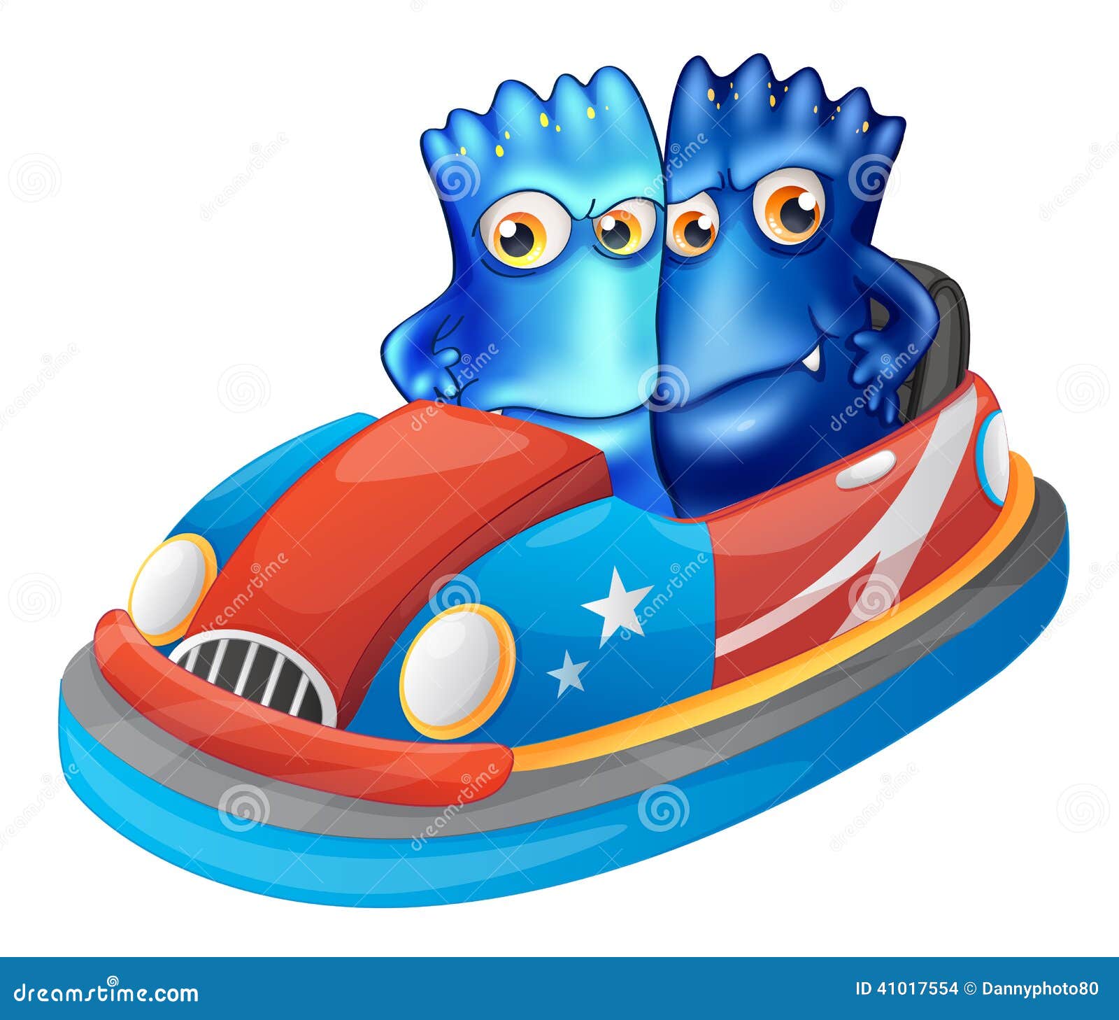 Two Blue Monsters Riding a Car Stock Vector - Illustration of character ...
