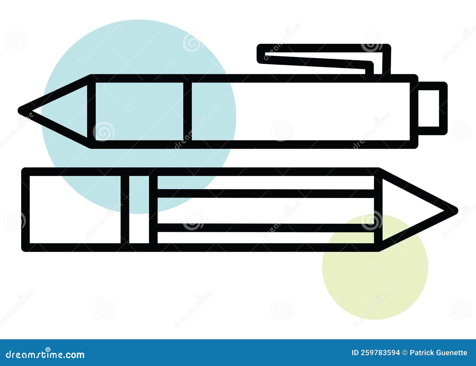 Two blue pens, icon stock vector. Illustration of luxury - 259783594