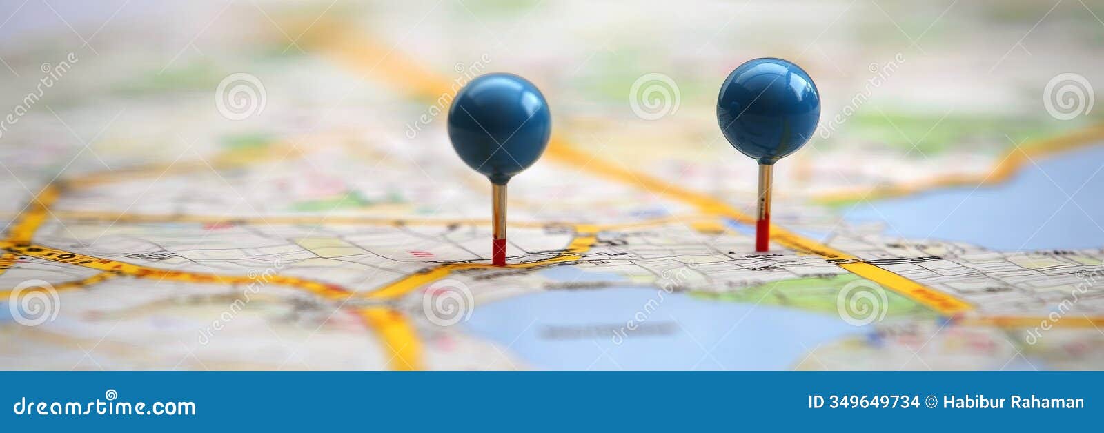 Two blue pins on a map stock illustration. Illustration of world ...