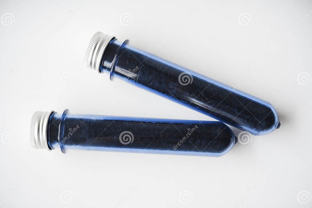 Two Blue Plastic Flasks with a Shiny Lid. Flasks with Tea Inside Stock ...
