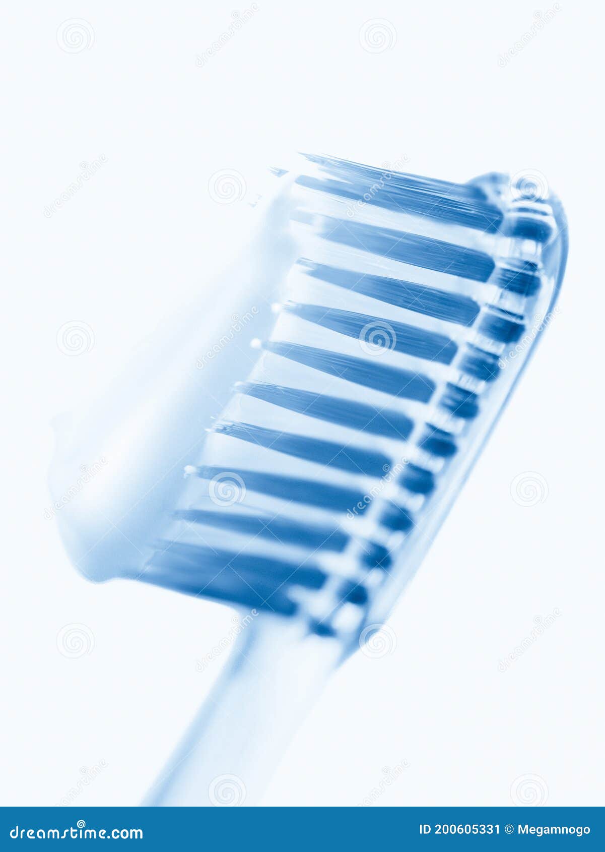 Two Blue Plastic Toothbrushes with Toothpaste on White Art Background ...
