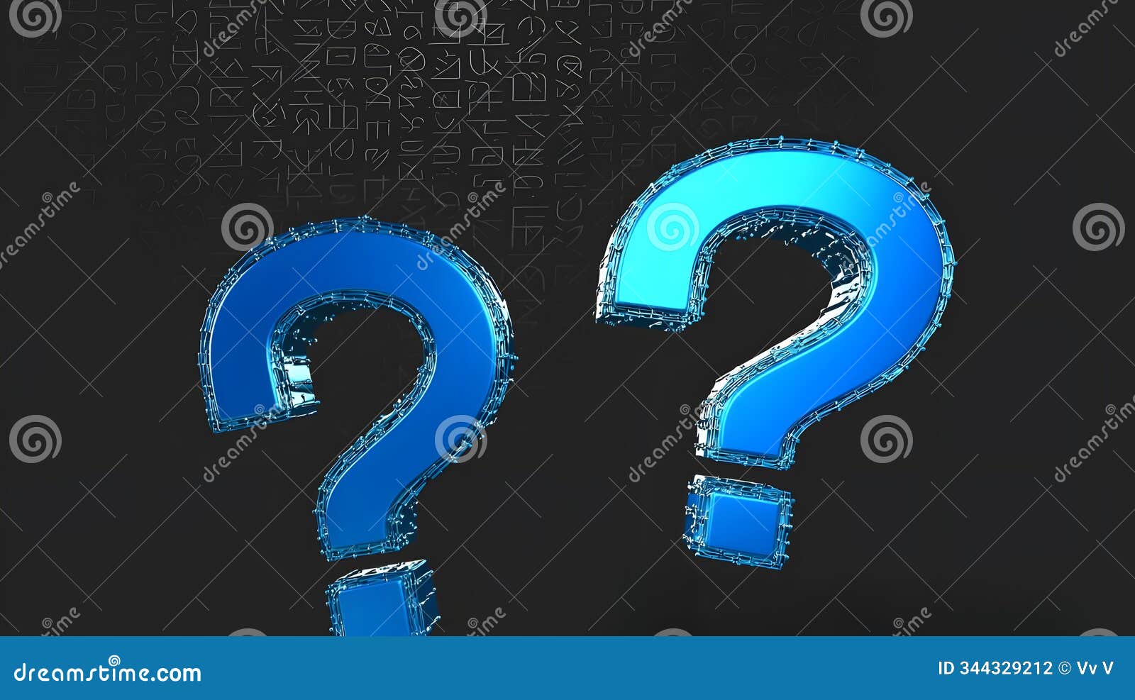 Two Blue Question Marks on a Dark Background Stock Illustration ...
