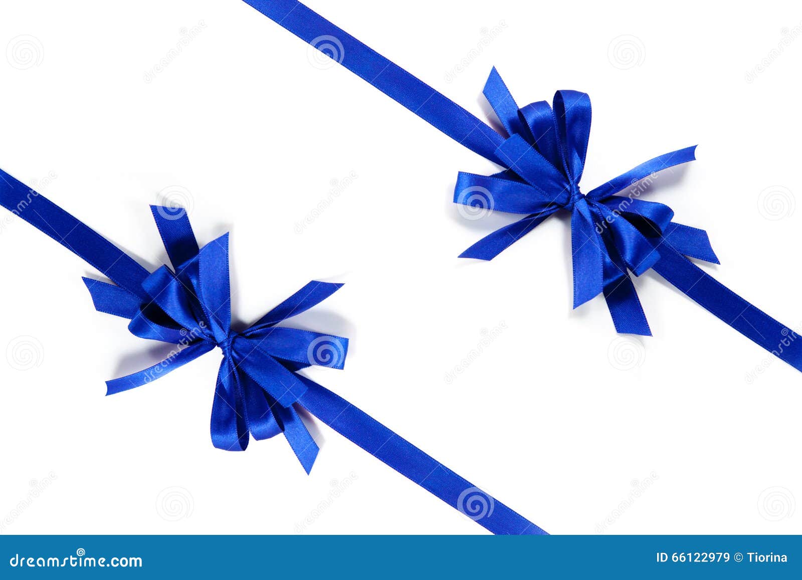 Two blue ribbons with bow stock image. Image of glossy - 66122979