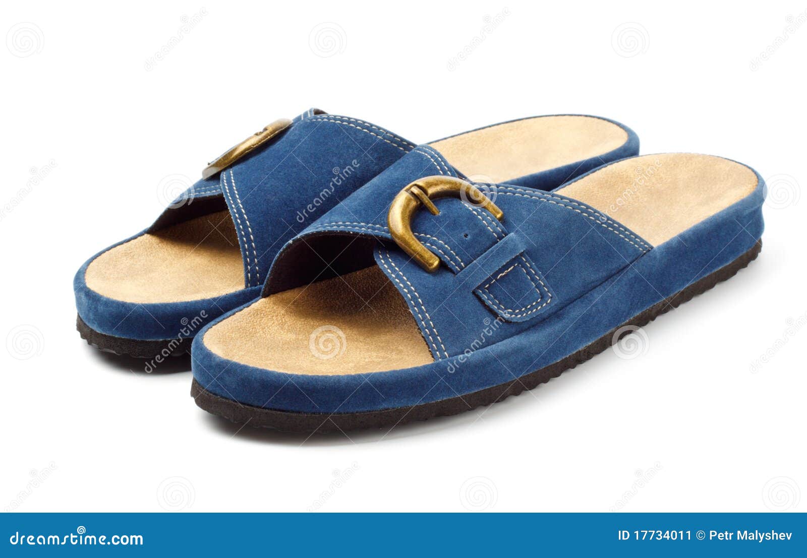 Two blue slippers stock image. Image of blue, horizontal - 17734011