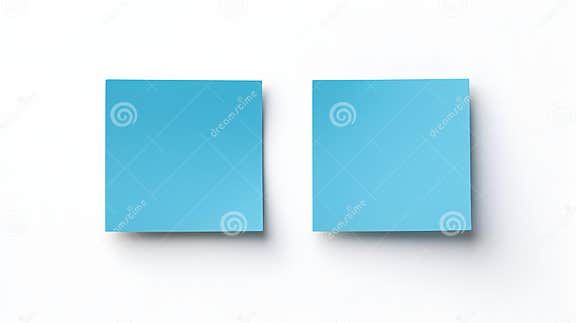Two Blue Square Paper Notes on a White Background. Brainstorming ...