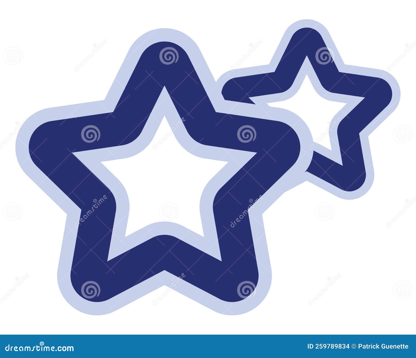 Two blue stars, icon icon stock vector. Illustration of color - 259789834