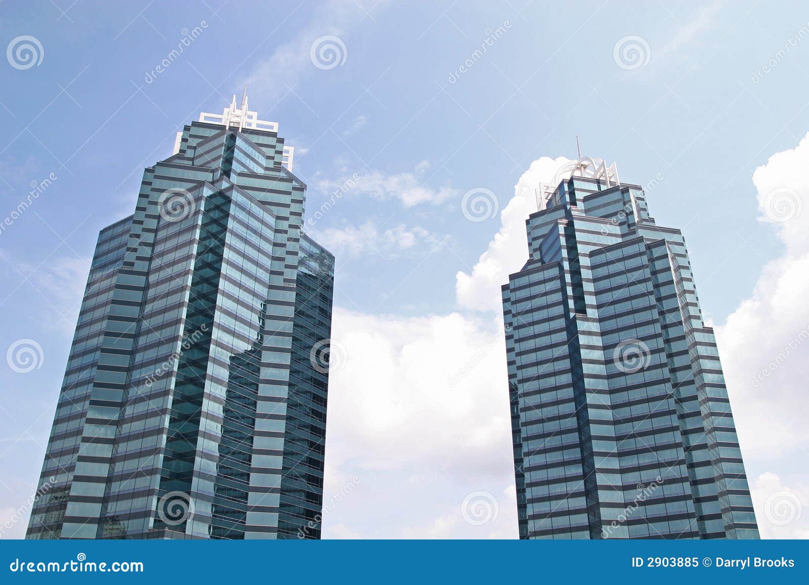 Two Blue Towers stock image. Image of blue, reflection - 2903885