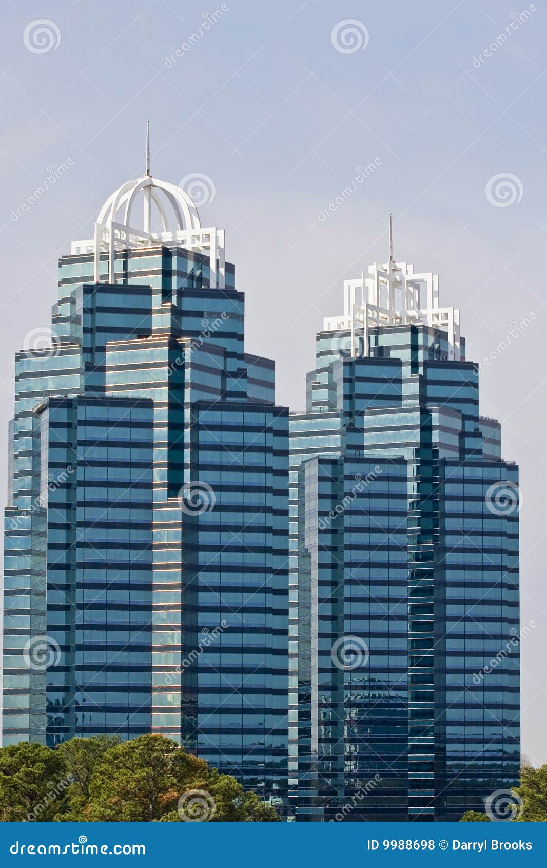 Two Blue Towers stock photo. Image of commerce, offices - 9988698