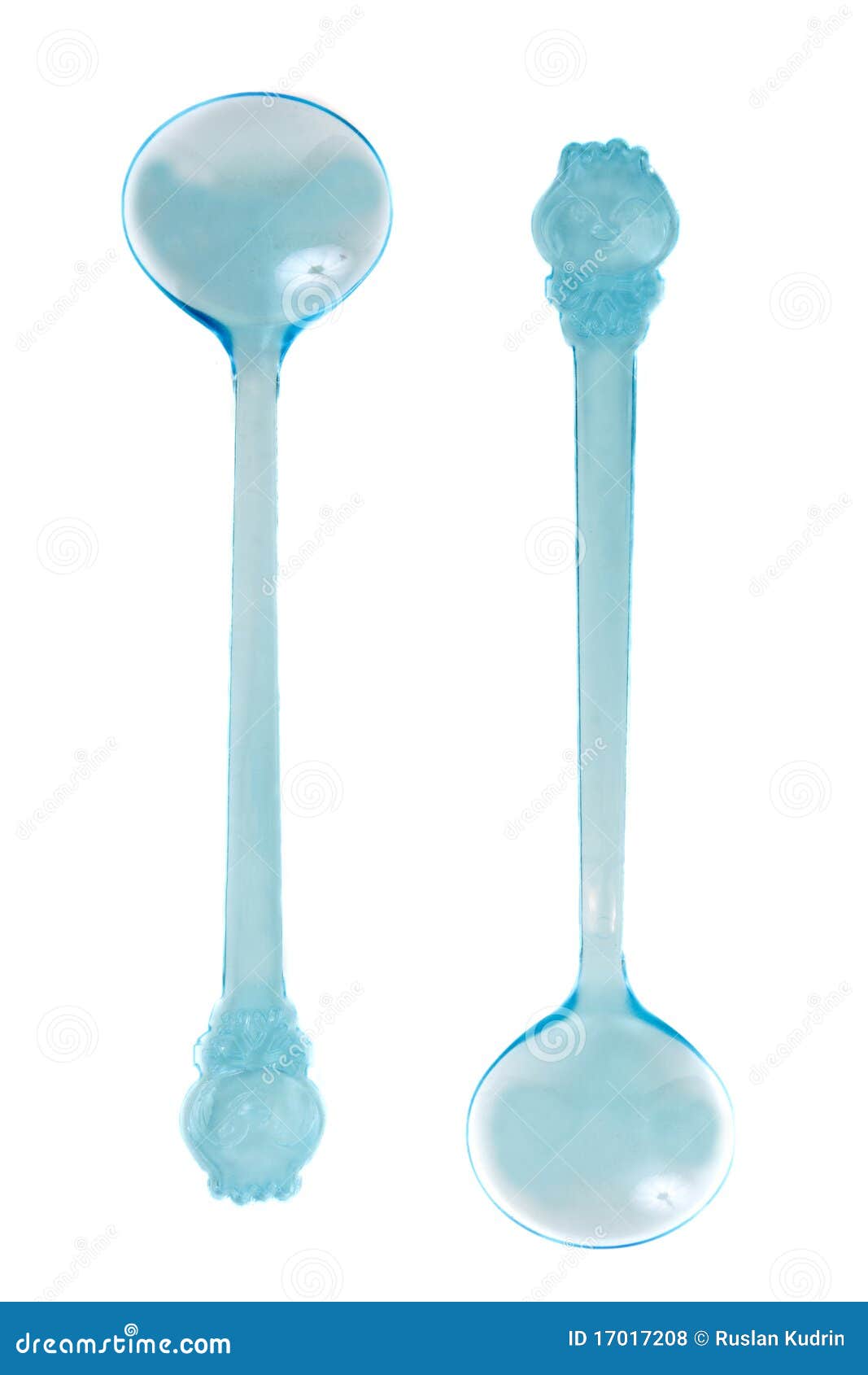 Two Blue Transparent Plastic Spoons Stock Photo - Image of bright ...