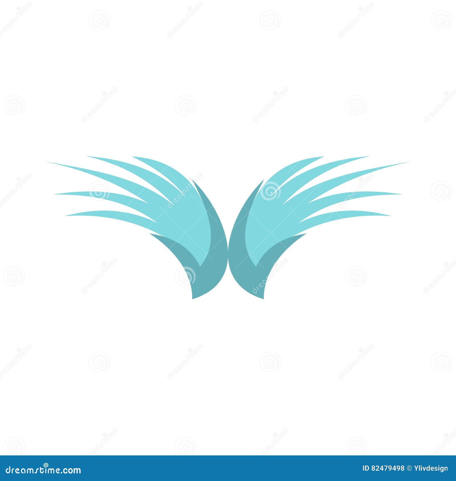 Two Blue Wing Birds Icon, Flat Style Stock Vector - Illustration of ...