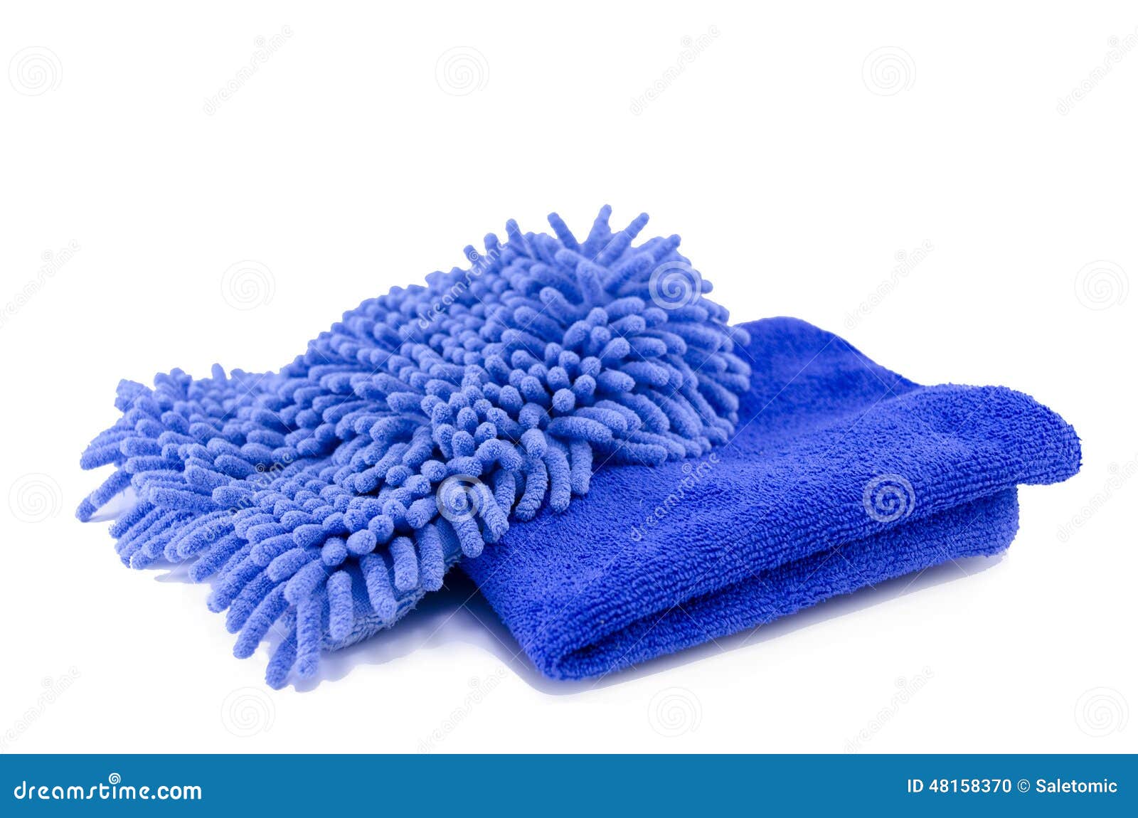 Two Blue Wiping Cloths Isolated on White Stock Photo - Image of ...