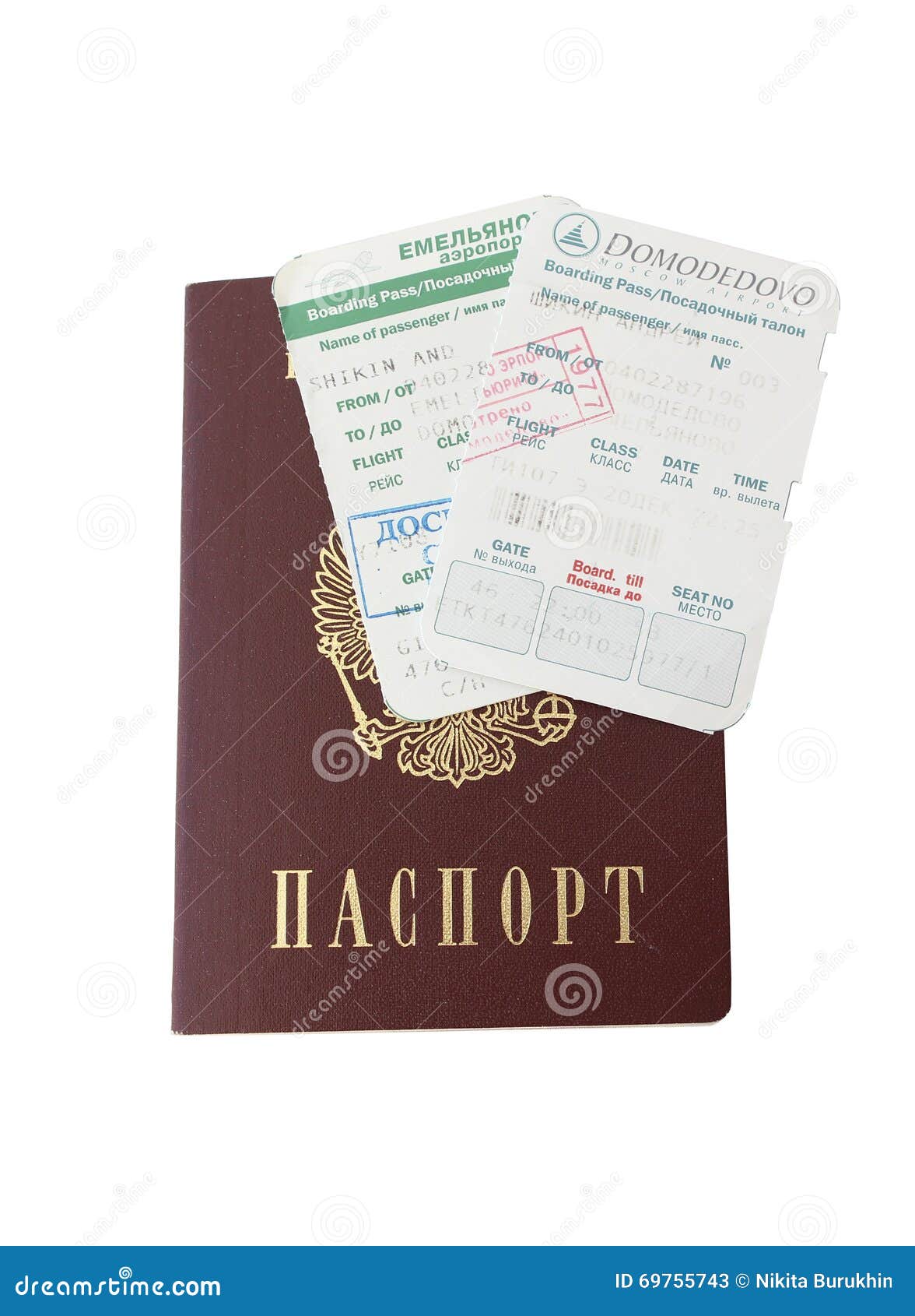 Two Boarding Pass and an Internal Passport Editorial Stock Photo ...