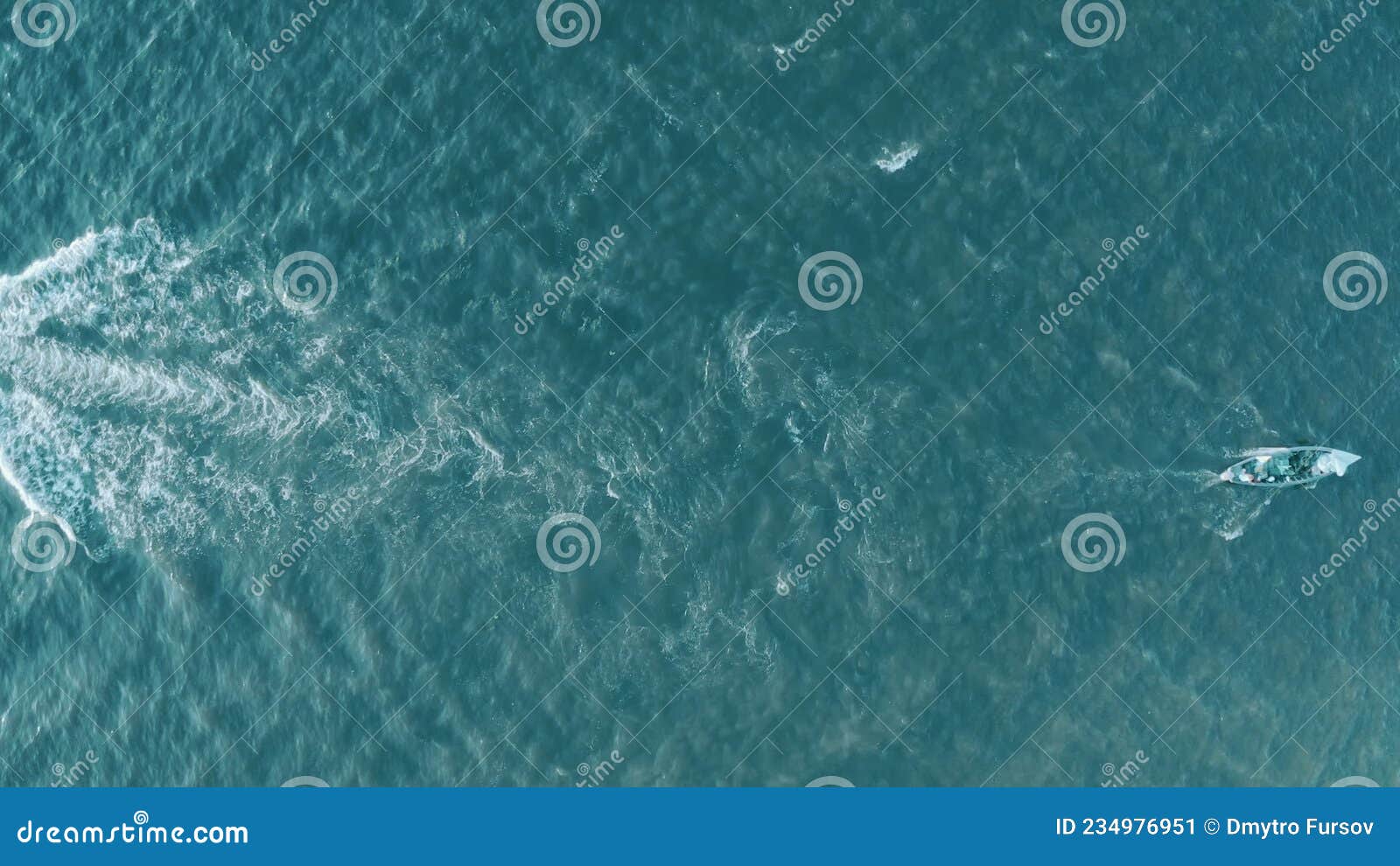 Two Boats Float in Different Directions in the Sea on the Waves. Stock ...
