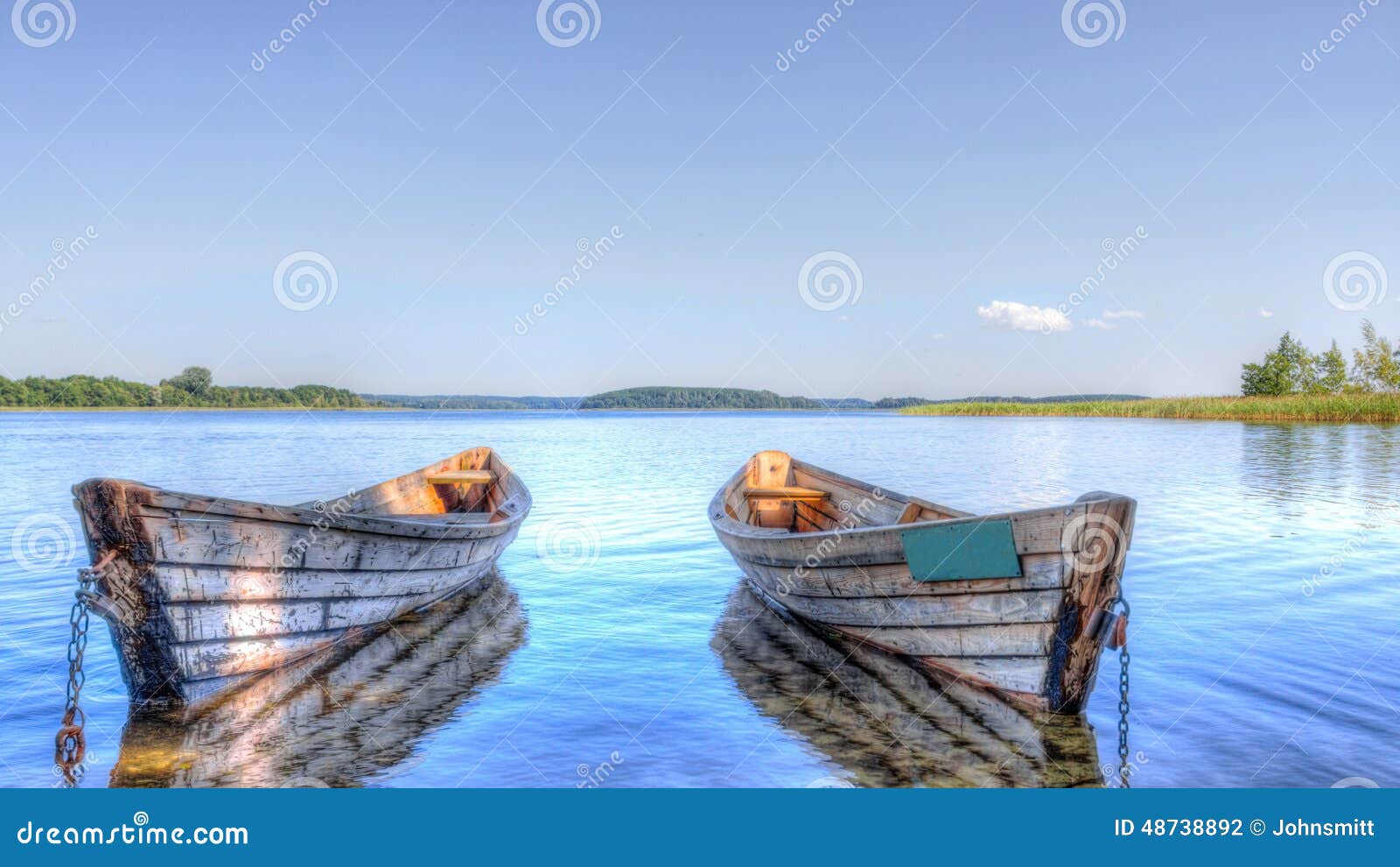 Two Boats on the Lake Birch Stock Photo - Image of peace, leisure: 48738892