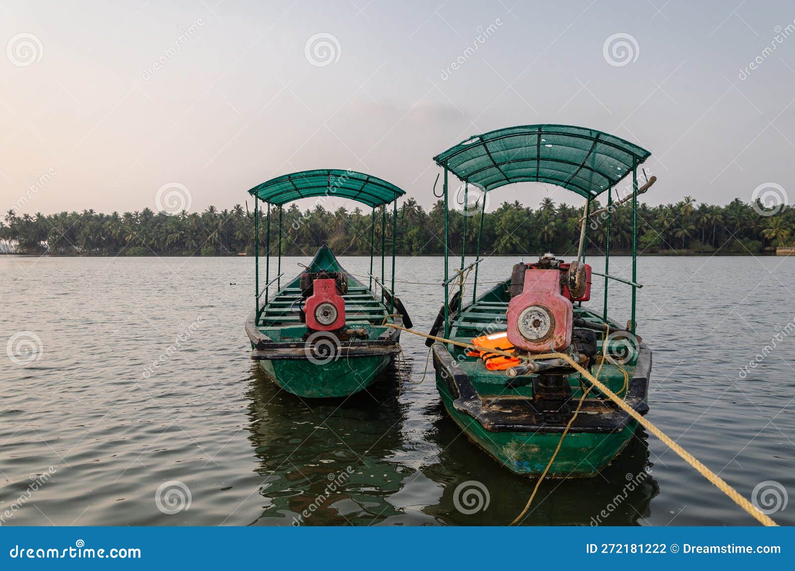 Two boats in a river stock photo. Image of lagoon, natural - 272181222