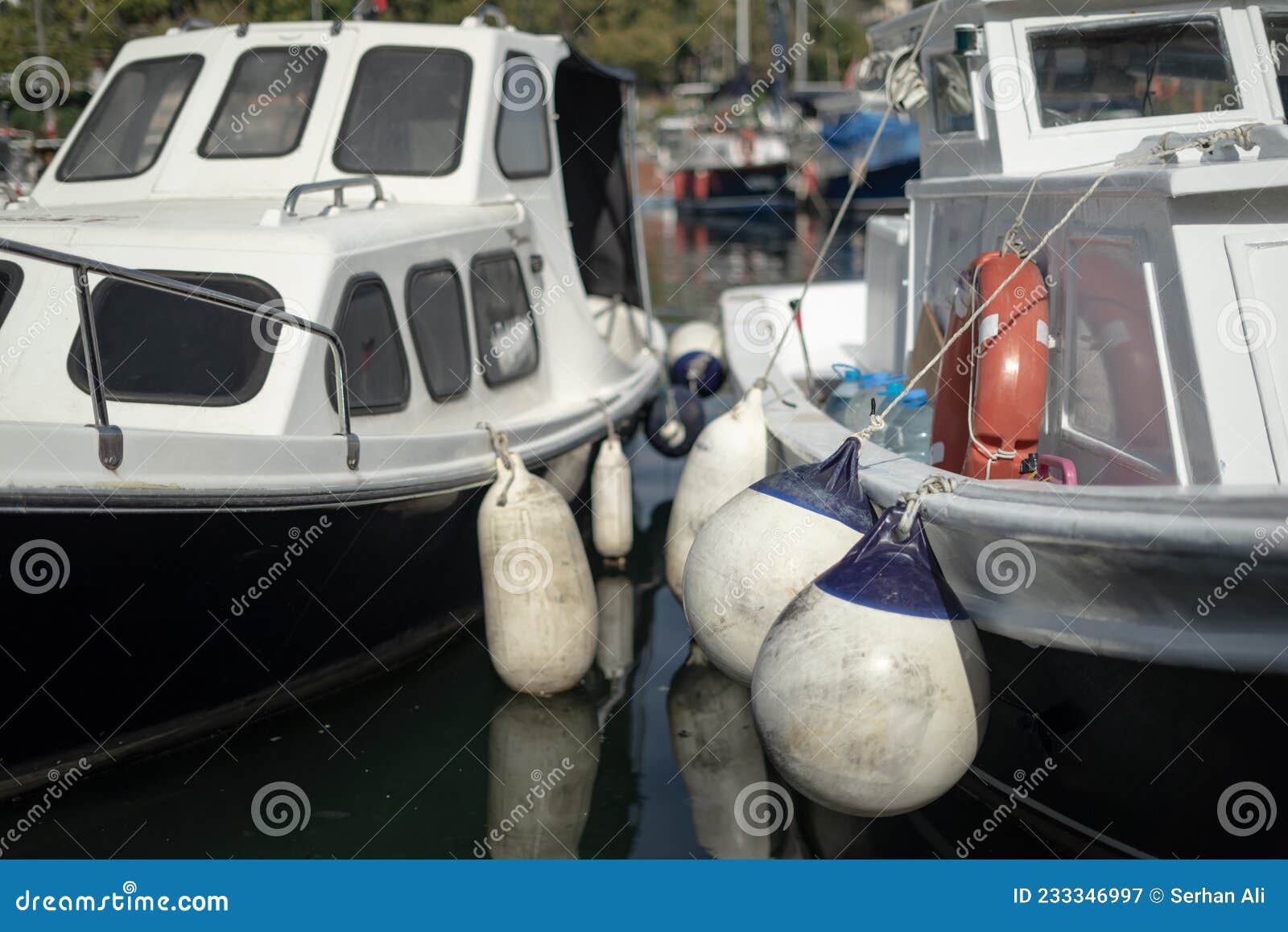 Two Boats Standing Next To Each Other in the Marina Stock Image - Image ...
