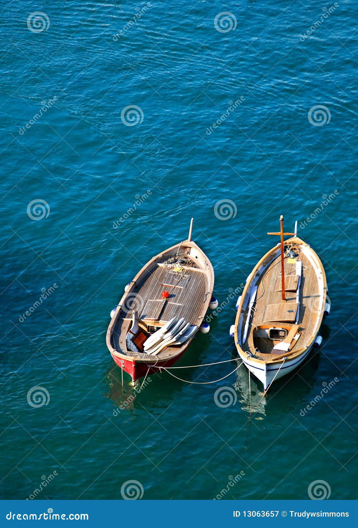 Two Boats in Very Blue Water Stock Image - Image of italian, adriatic ...