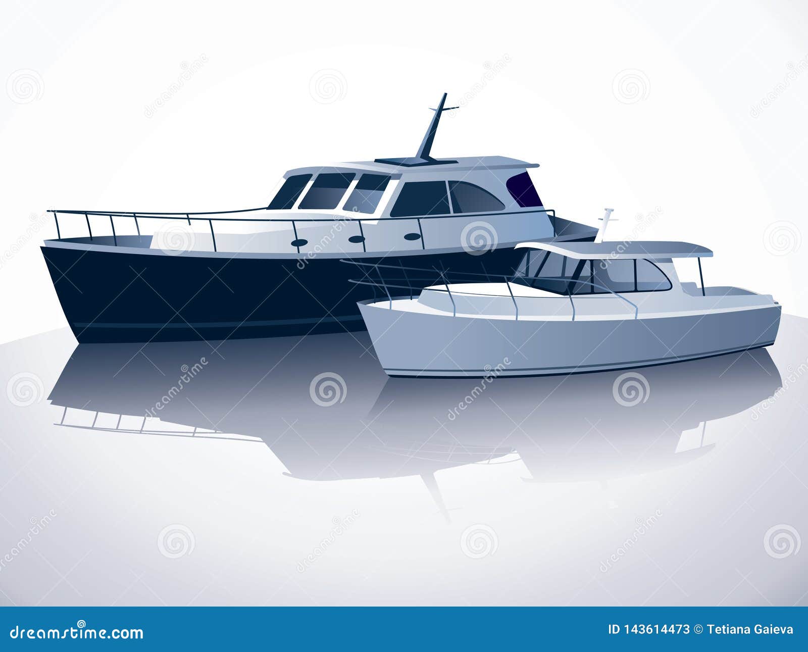 Two Boats on a White Background Stock Vector - Illustration of horizon ...